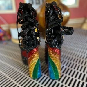 Current Mood | Shoes | Dolls Kill Current Mood Glitter Rainbow Platform ...
